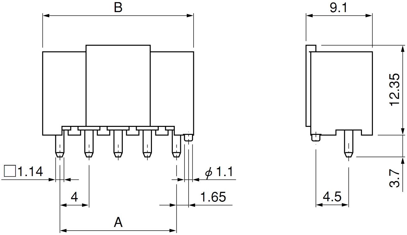 מחבר JST להלחמה למעגל מודפס - סדרת PSI - זכר 3 מגעים - טלמיר אלקטרוניקה